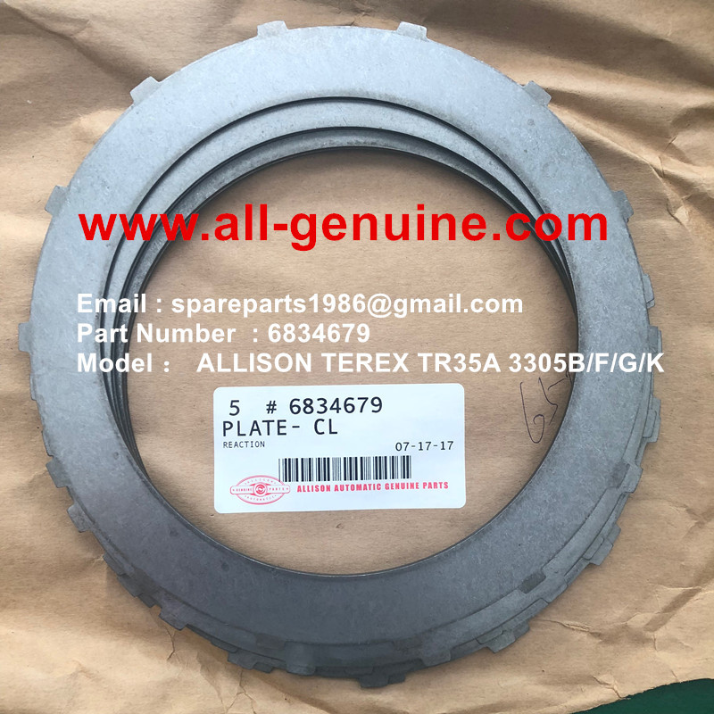 ALLISON TRANSMISSION 6834679 PLATE TEREX TR35A 3305F 3305G 3305K 3305B ...