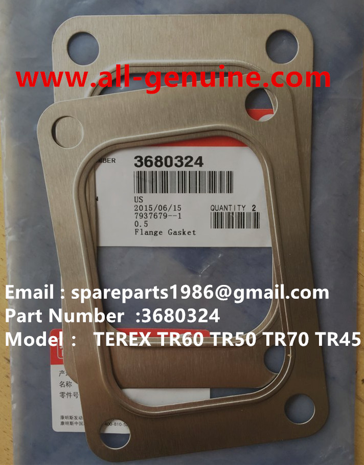 TEREX 3680324 GASKET CUMMINS DUMP TRUCK MINING QUARRY TR50 TR60 TR70 ...